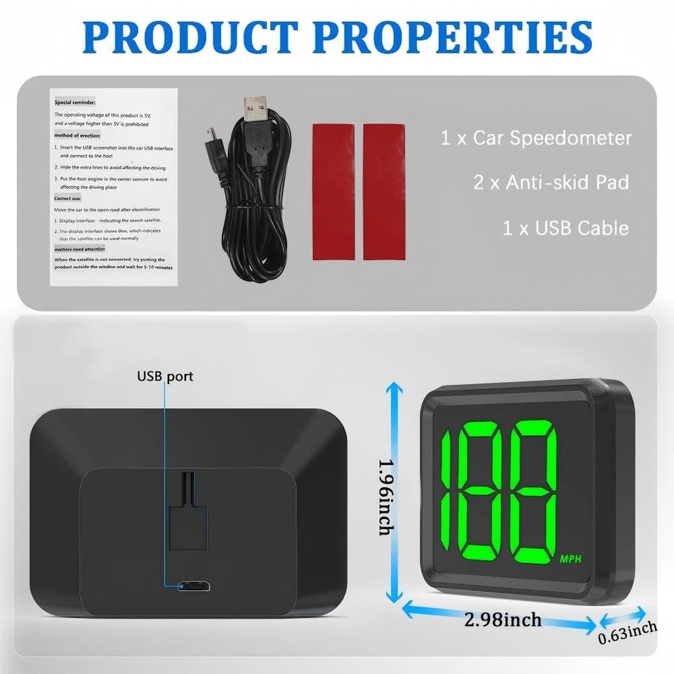 Heads Up Display for Cars Windshield with MPH Speed,HUD Display Digital ...