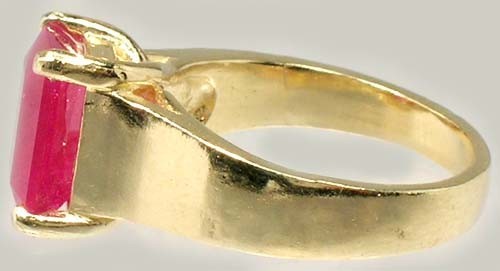 Ruby 14kt Gold Ring 3¼ct+ Antique 19thC Handcut Ancient Roman Judicial ...