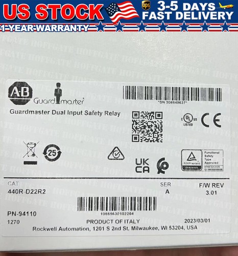 AB 440R-D22R2 Guardmaster Dual Input DI Safety Relay GSR 440RD22R2 In ...