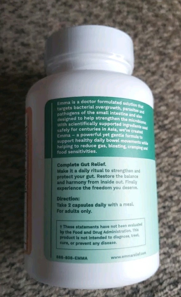 Emma Relief Supplement by Konscious Solution for Gut Health Issues 60 ...