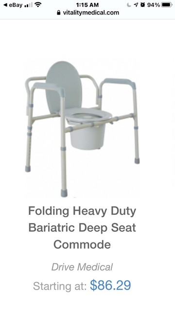 Drive Medical 11148-1 Steel Folding Bedside Commode for sale online | eBay