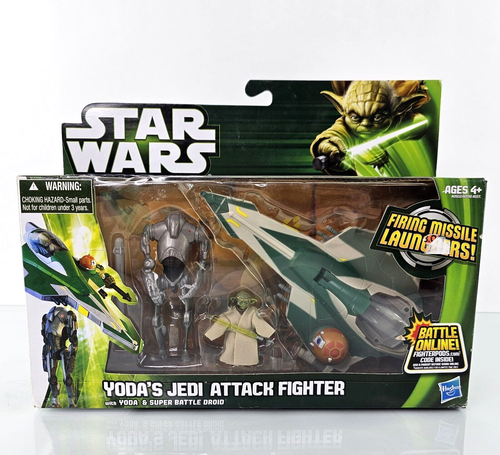 Star Wars YODA'S JEDI ATTACK FIGHTER SHIP Set Super Battle Droid Clone ...