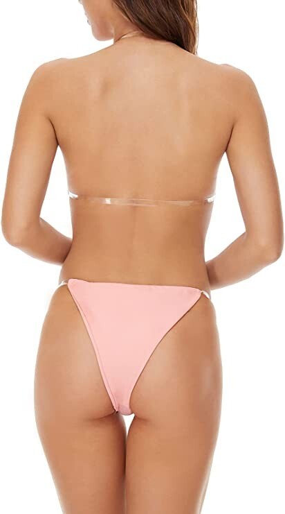 Xhonp Thong Bikini Clear Straps Bikini Cheeky Brazilian Micro Swimsuit-B16 | eBay