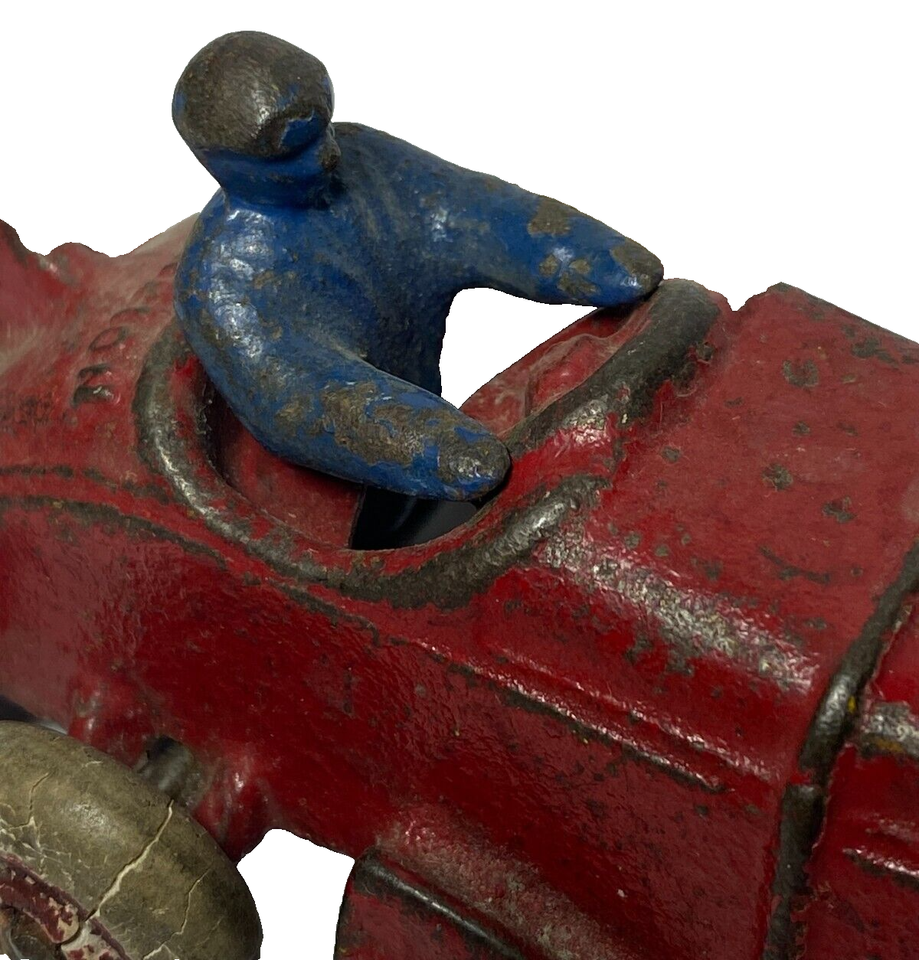 Champion Race Car Cast Iron Boat Tail Red Racer - Hubley Dent | eBay