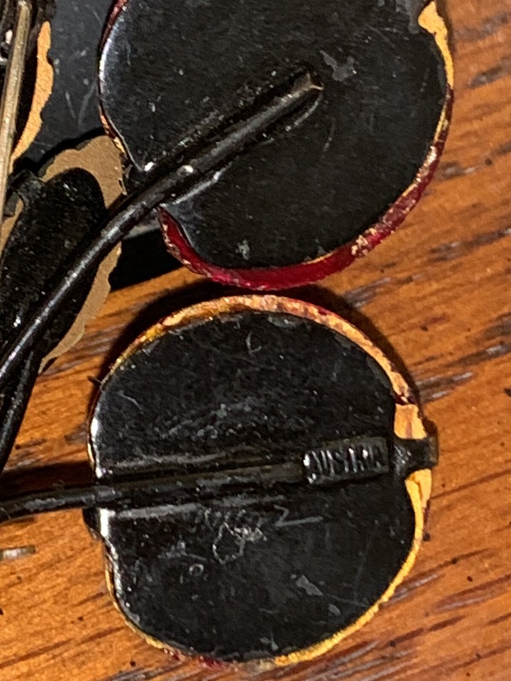 Vintage AUSTRIA Signed Glass Cherries Fruit Brooch Pin Gripoix Gift Box ...