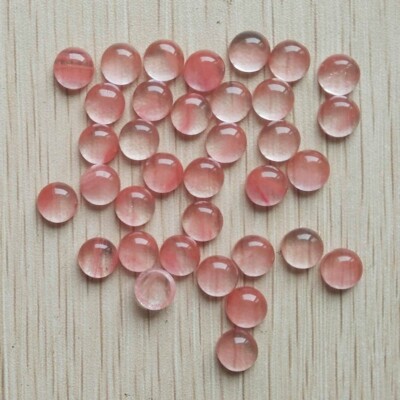 8mm 50pcs Watermelon Red Stone Round Cab Cabochon for Jewelry No Holes ...