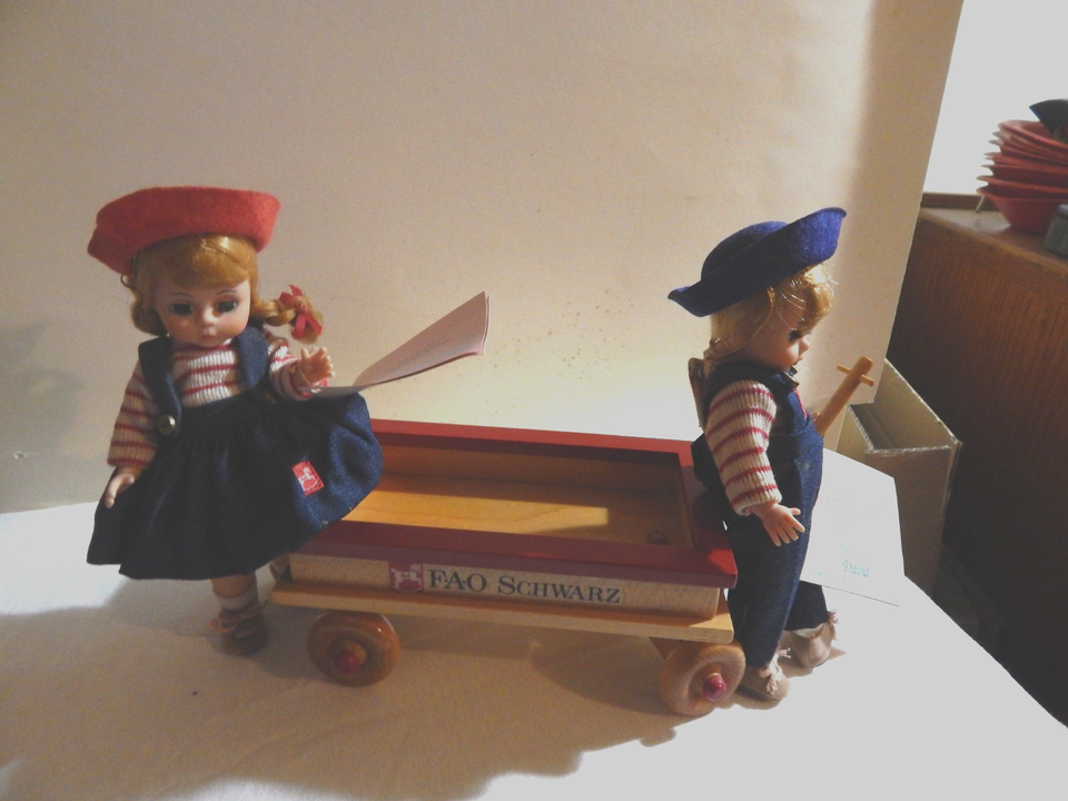 Madame Alexander Dolls Diana and David with FAO Schwarz Wagon | eBay