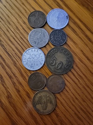 Germany German International Currency Vintage Coins X9 Lot Money 1923 ...