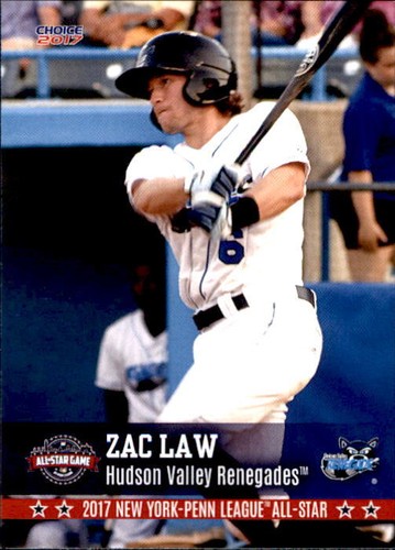 2017 New York-Penn League All-Stars Choice #17 Zac Law Waco Texas ...