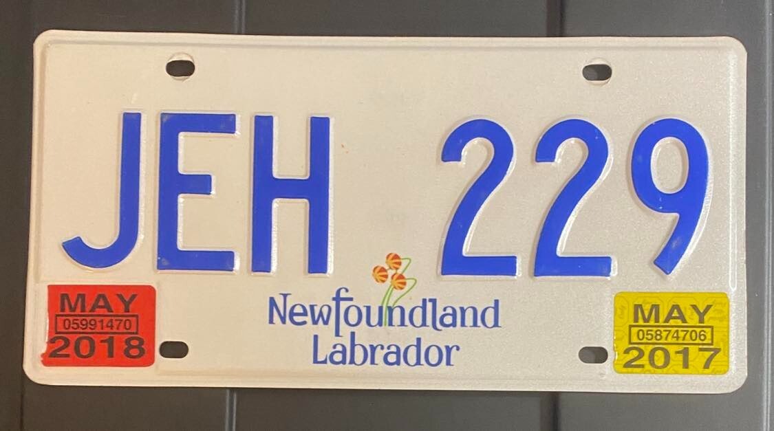 Newfoundland 2018 License Plate # JEH 229 | eBay