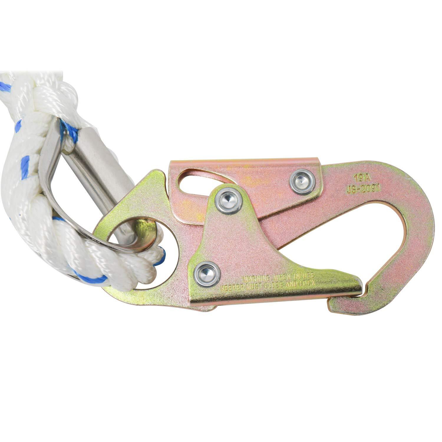 200ft Fall Protection Vertical Life Line Rope With Back Splice and Snap ...