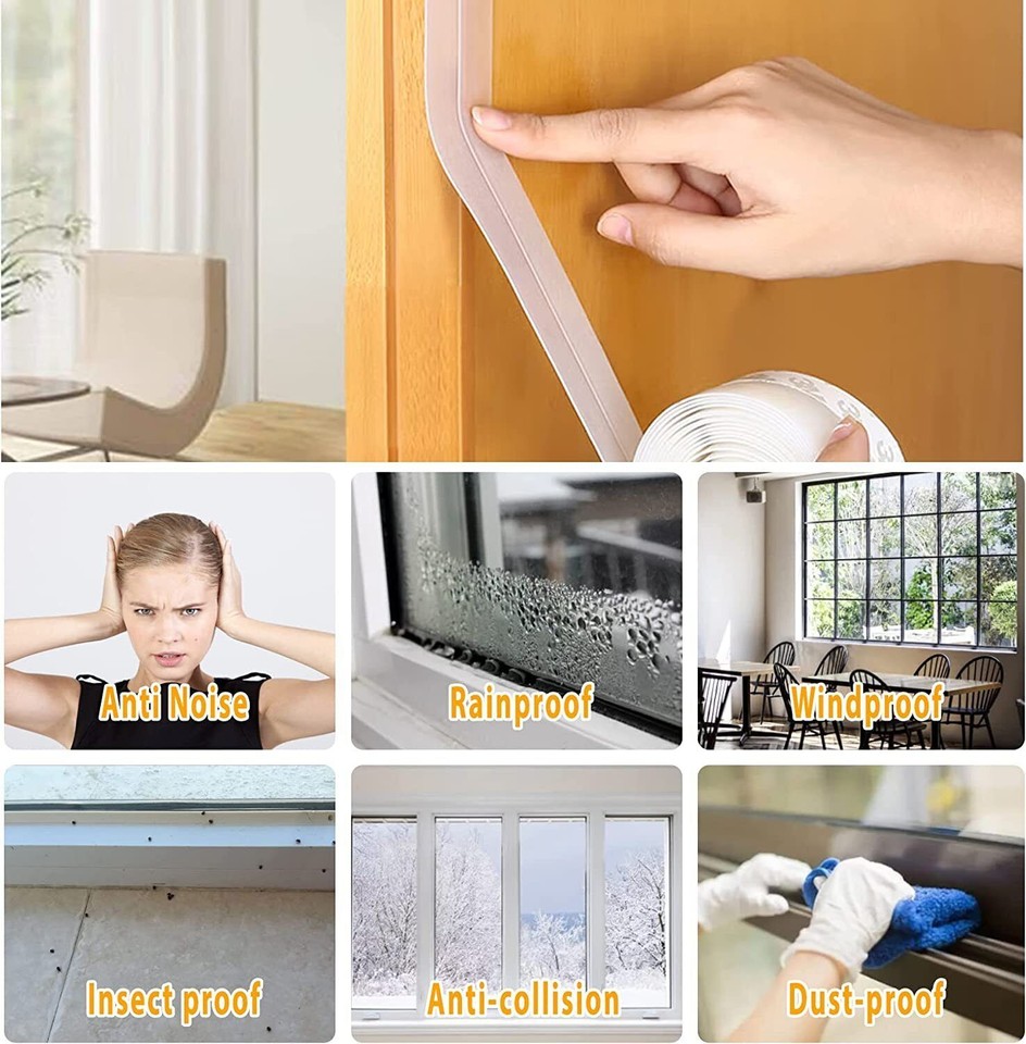 Door Seal Strip Weather Stripping Adhesive Silicone Windows Bottom ...