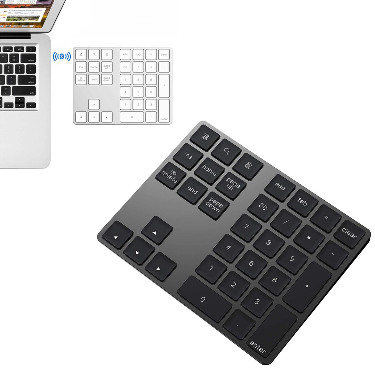 28 Key Bluetooth Keypad Lekvey Bluetooth Number Pad - 28 Key Wireless ...