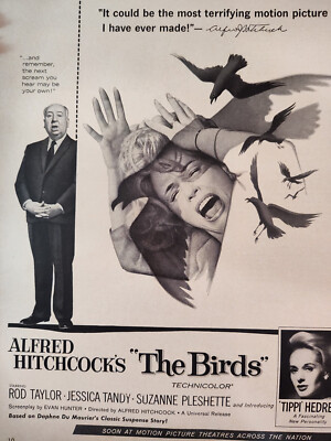 1963 LOOK Ad MOVIE Advertisement ALFRED HITCHOCK's THE BIRDS Tippi ...