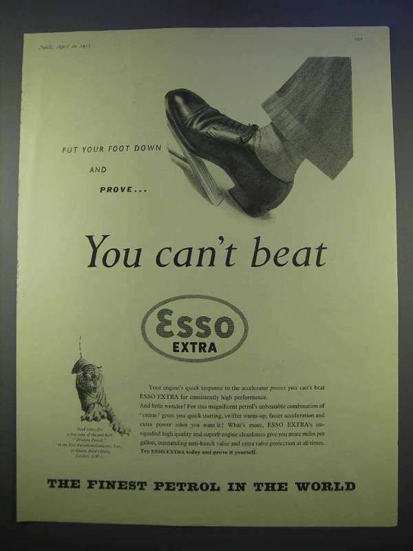 1955 Esso Extra Petrol Ad - You Can't Beat | eBay