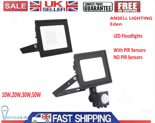 Ansell LED Floodlight With & Without PIR Sensor Motion 10/20/30/50W ...
