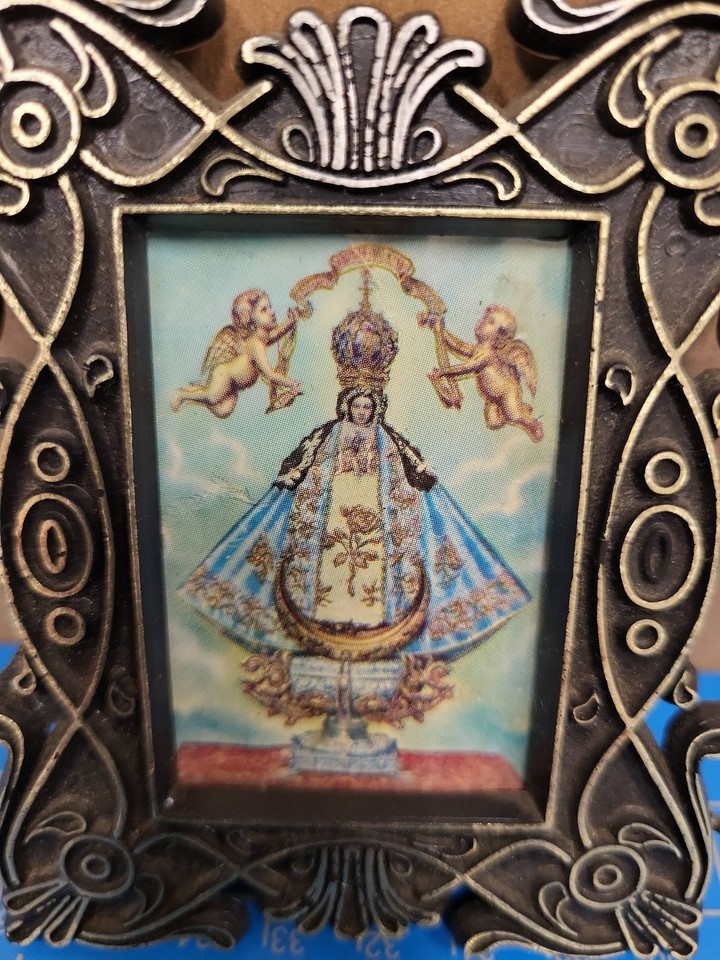 Vintage Mini Ornate Framed Catholic Icon Our Lady of Charity Caridad ...