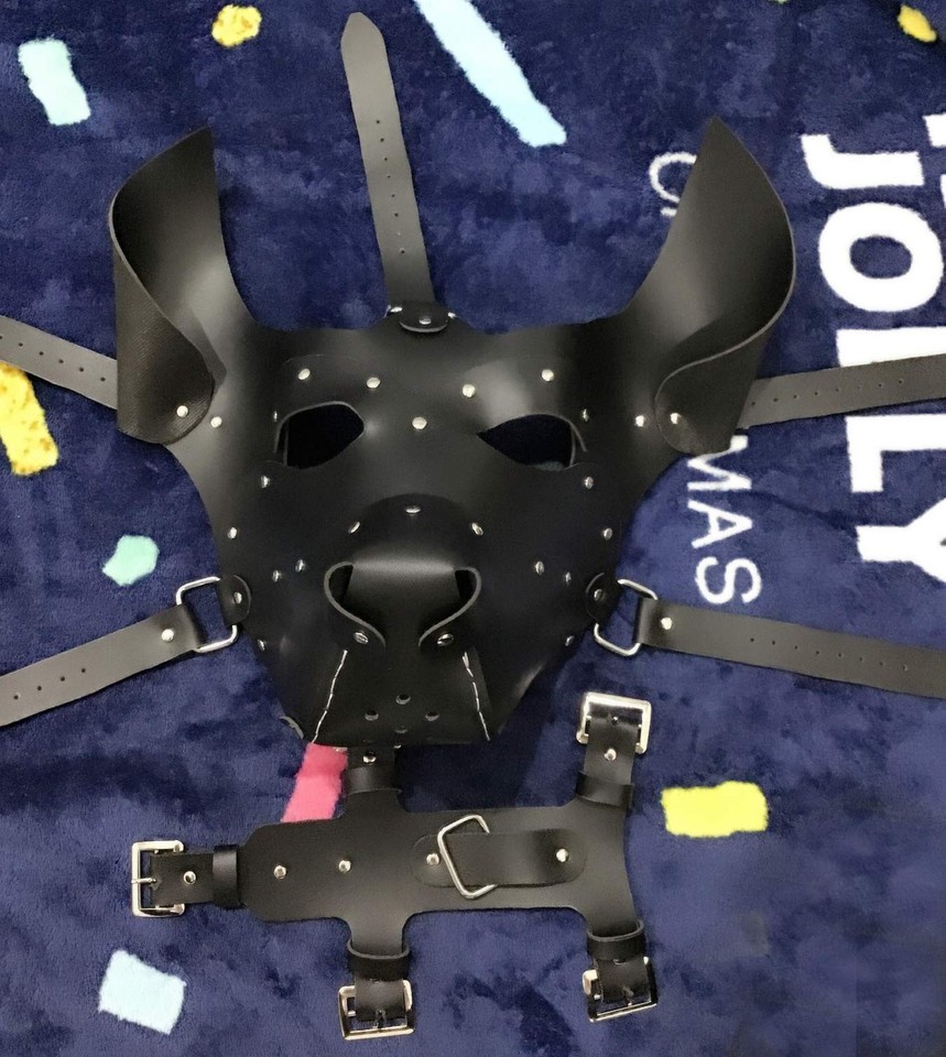 Handmade full face dog mask cosplay steampunk Halloween costume props ...