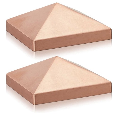 Blulu 2 Pcs 6x6 Actual 5.5x5.5 Solid Copper Pyramid Post Cap Fence ...