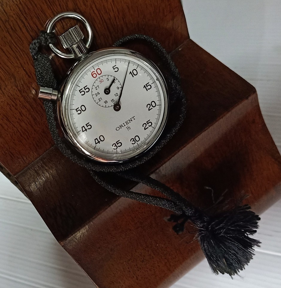 ORIGINAL VINTAGE ORIENT POCKET STOP WATCH VERY NICE AND PERFECT WORKING ...