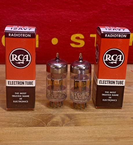 Pair RCA 12AV7 Tube Black Plate O Getter NOS/NIB Tested | eBay