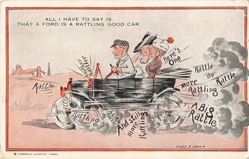 Postcard Humor All I Have To Say Is That A Ford Is A Rattling Good Car ...
