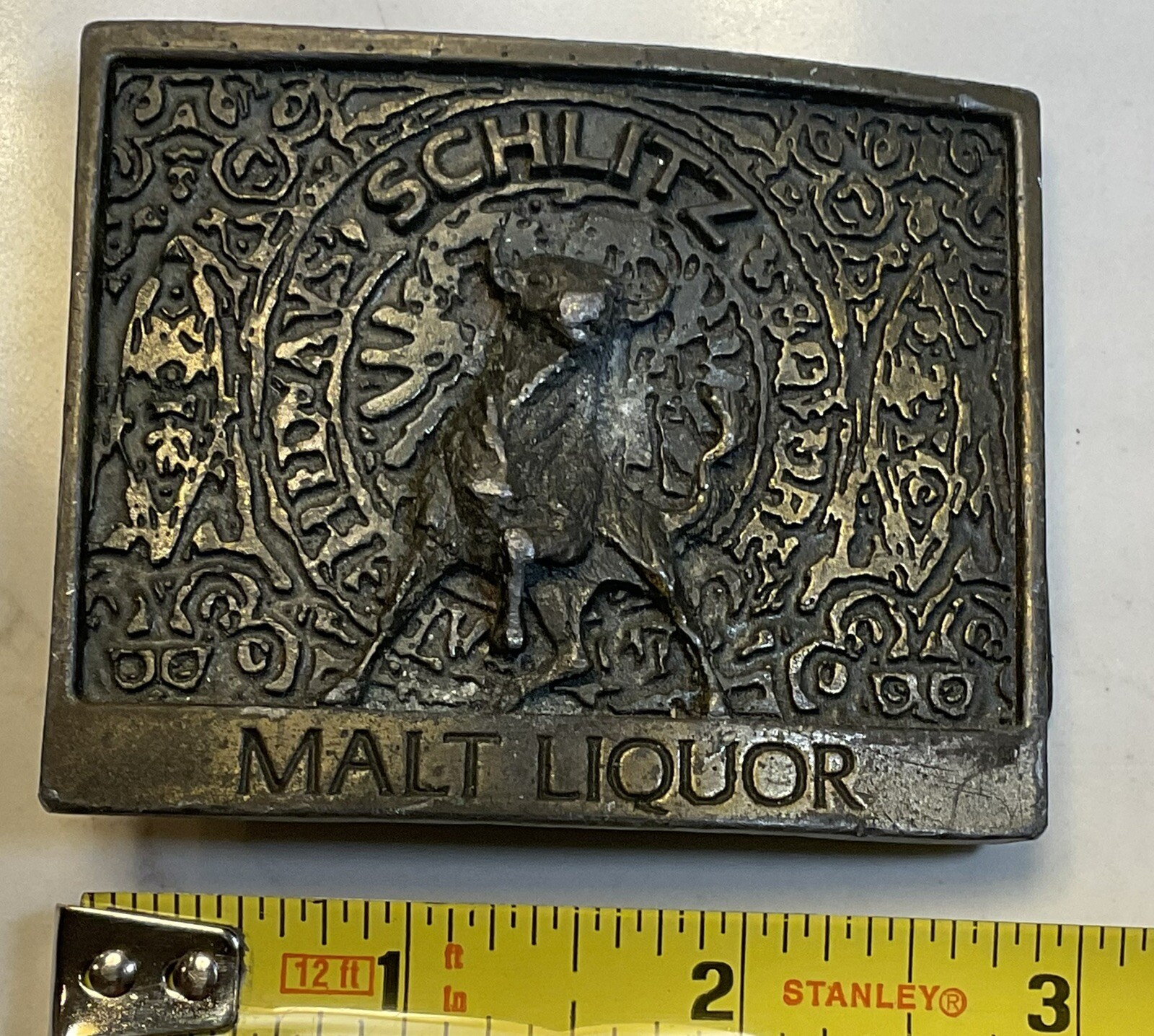Vintage SCHLITZ MALT LIQUOR Beer Solid Brass Belt Buc… - Gem