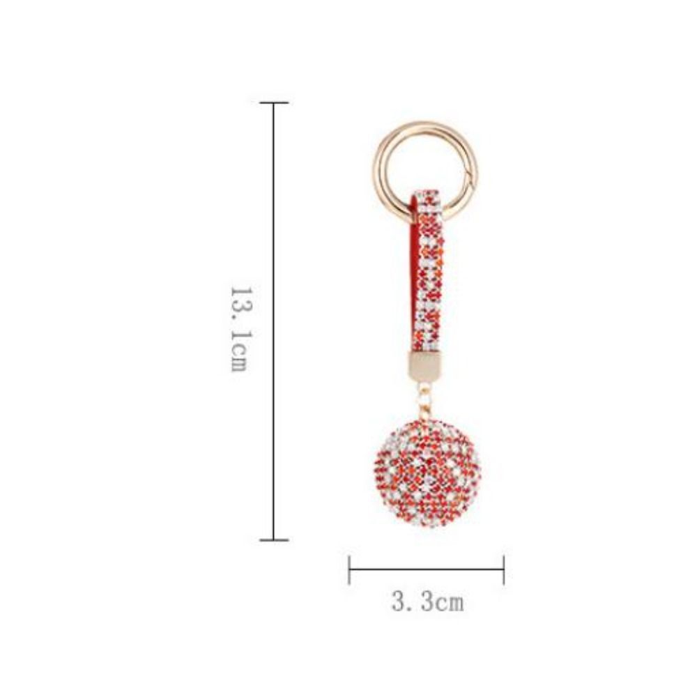 Rhinestone Key Chain Leather Strap Keys Rails Pendant Key Ring Handbag ...