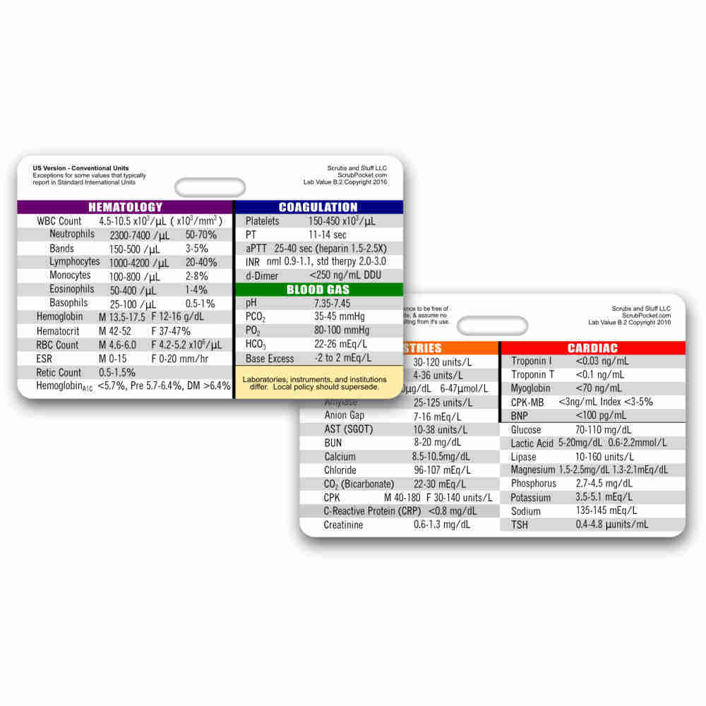 Normal Lab Values Cheat Sheet Amazon.com: Rapid ID Nursing Pack