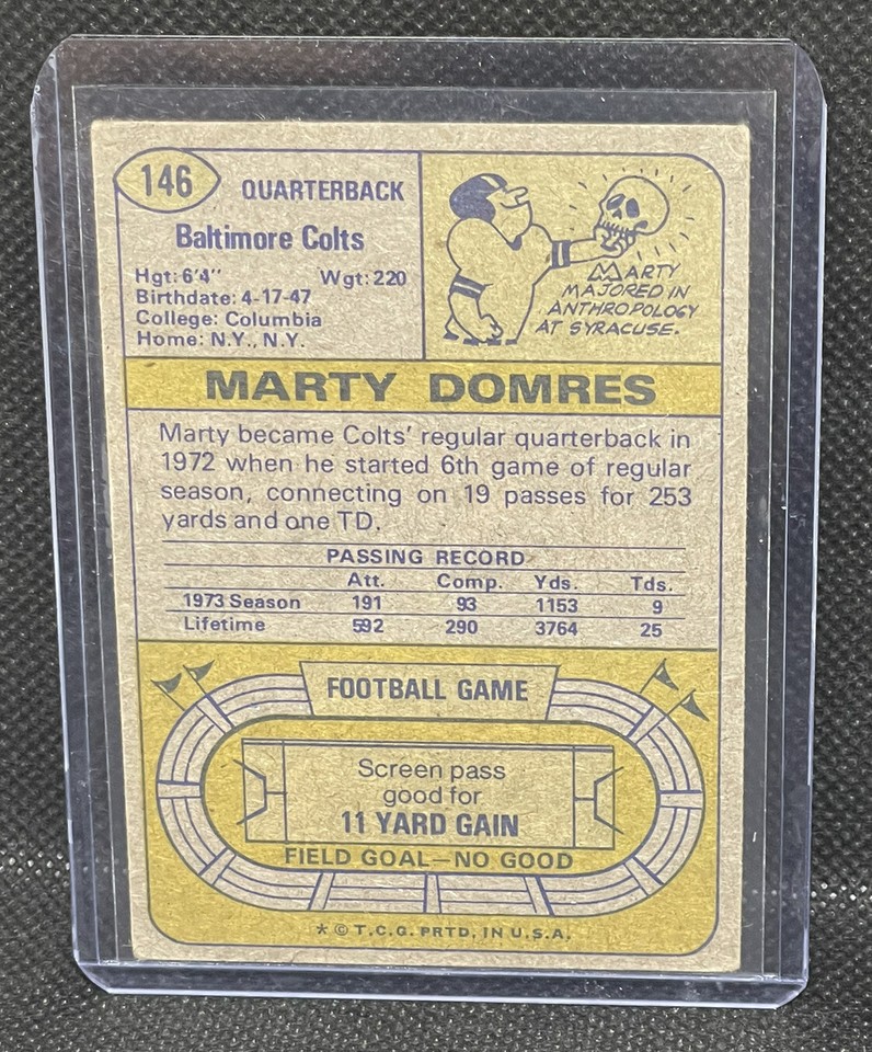 Marty Domres 1974 Topps #146 Baltimore Colts | eBay