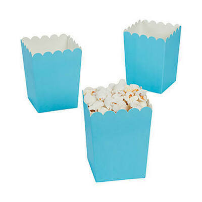 Pack of 12 - Light Blue Popcorn Boxes - Party Box Favors | eBay UK