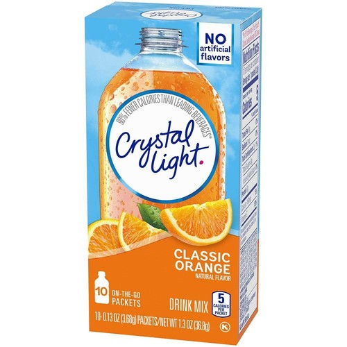 Crystal Light Classic Orange Powdered Drink Mix, 10 ct - 0.13 oz 6 Pack ...