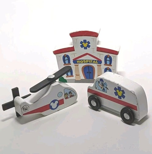 Disney Melissa & Doug Goofy Chip & Dale Helicopter Ambulance & Hospital ...