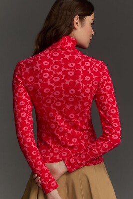 Marimekko Emali Unikko Turtleneck Red Small NWT | eBay