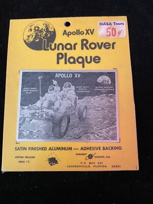 Vintage Apollo XV 15 Lunar Rover NASA Aluminum Plaque James Irwin David ...