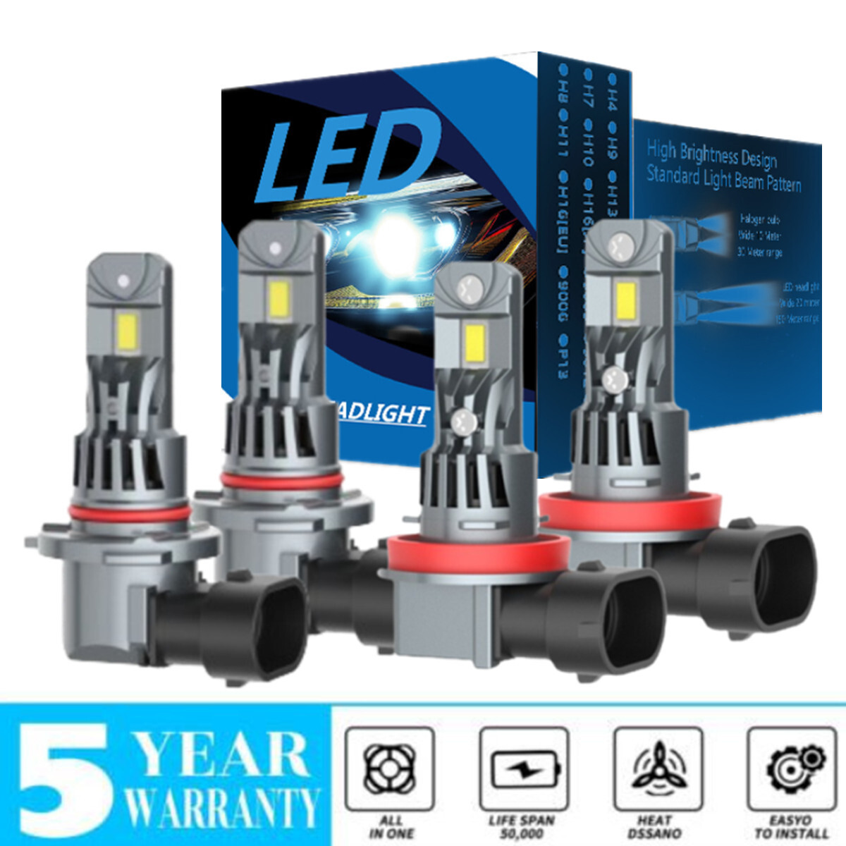 For Chevy Tahoe Sport Utility 5.3L 2007-2021 LED Headlight Bulbs Kit ...