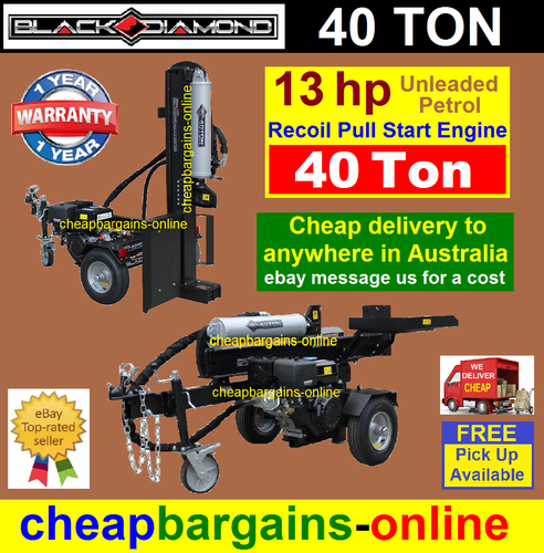 40 TON HYDRAULIC LOG SPLITTER 13hp PETROL ENGINE MILLERS FALLS #1 WOOD ...