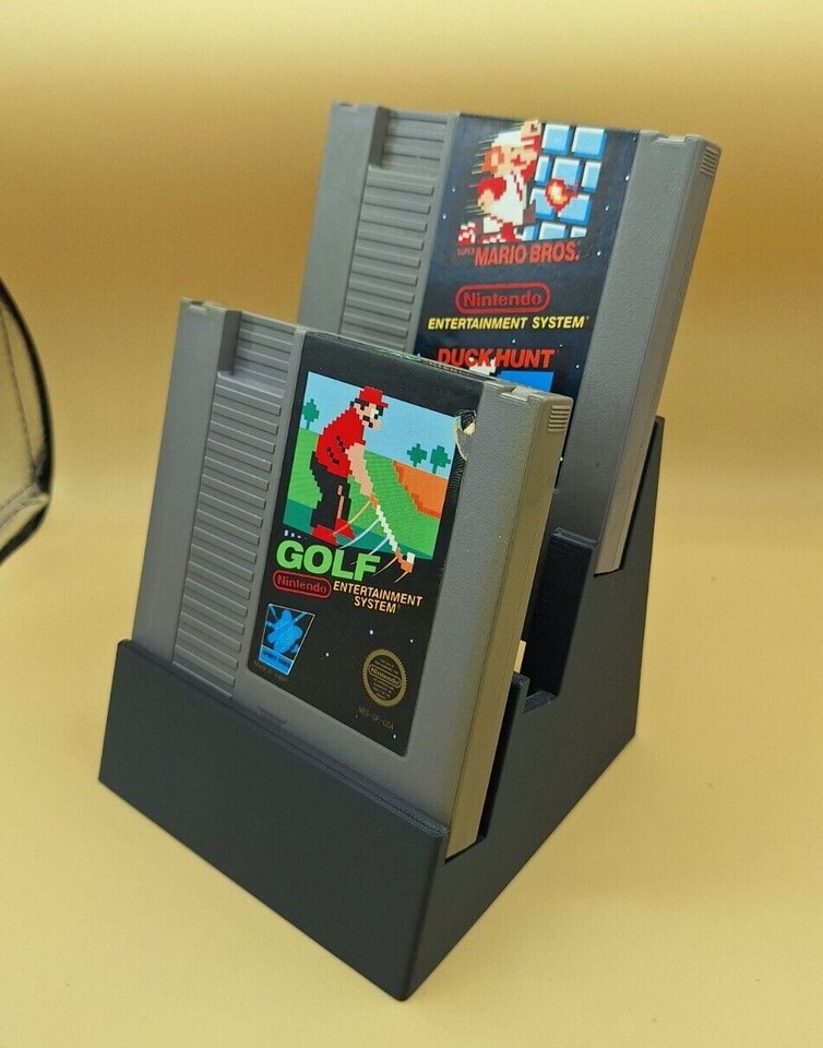 NES Game Cartridge Display Stand Tiered, Holds Up To 5 Carts 3D Printed ...