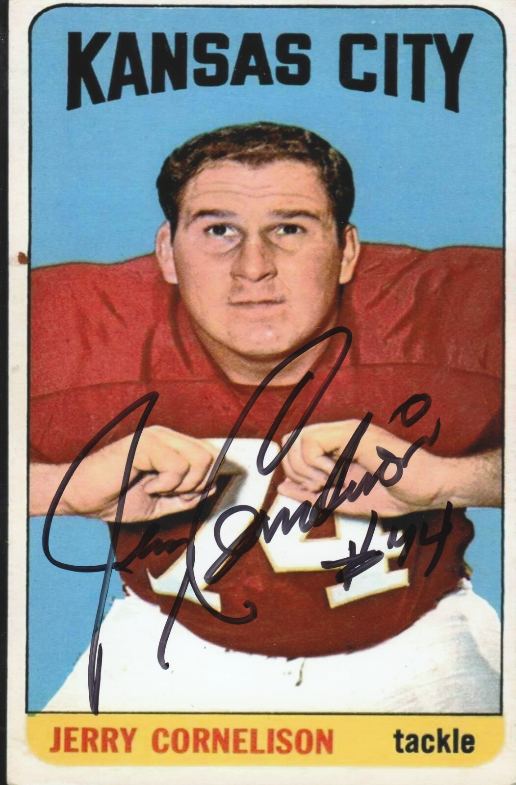 Jerry Cornelison signed 4x6 photo autograph Kansas City Chiefs | eBay