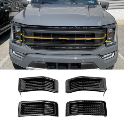 ABS Carbon Tremor Front Center Grille Grill Insert Trim For Ford F-150 ...