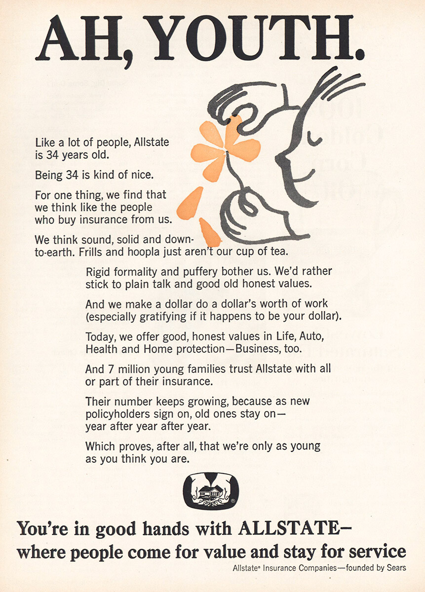 1964 Allstate Insurance: Ah Youth Vintage Print Ad | eBay