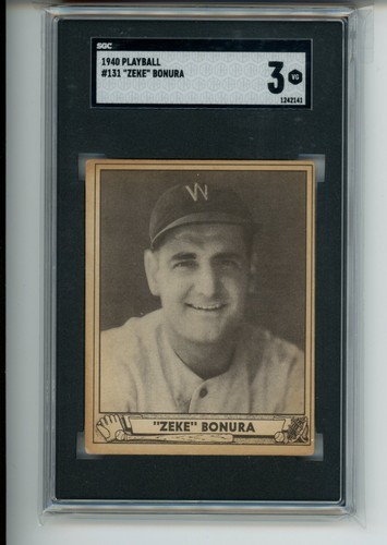 1940 Play Ball "Zeke" Henry John Bonura #131 Washington Senators SGC 3 ...