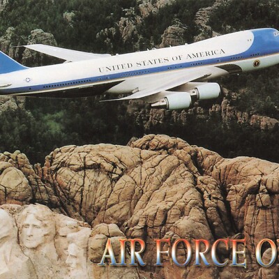Postcard Air Force One Airplane Andrews Air Force Base Mount Rushmore ...