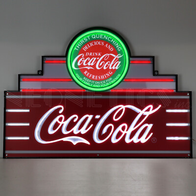 Coca-Cola LED Flex-Neon Look Sign - Art Deco Marquee - Ice Cold Coke ...