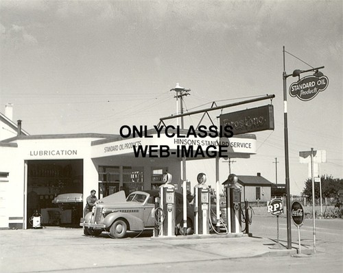 HINSON'S STANDARD GAS OIL STATION 8x10 PHOTO GLOBE PUMP COCA-COLA ...