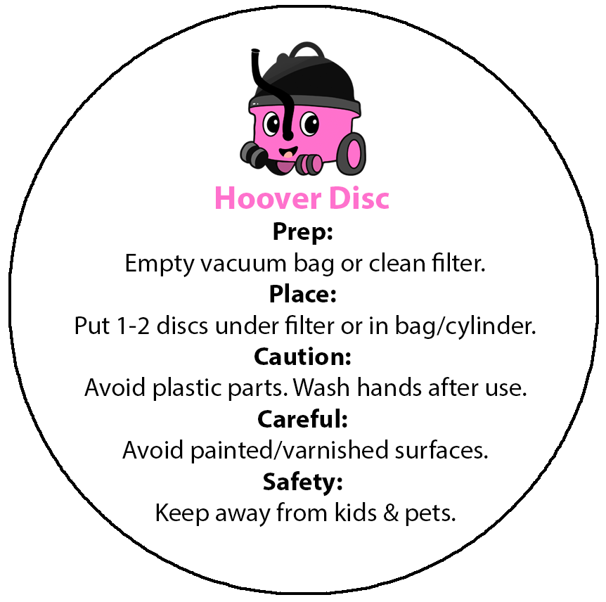 Hoover Vacuum Disc Usage Instruction Stickers x28 Matte - How To ...