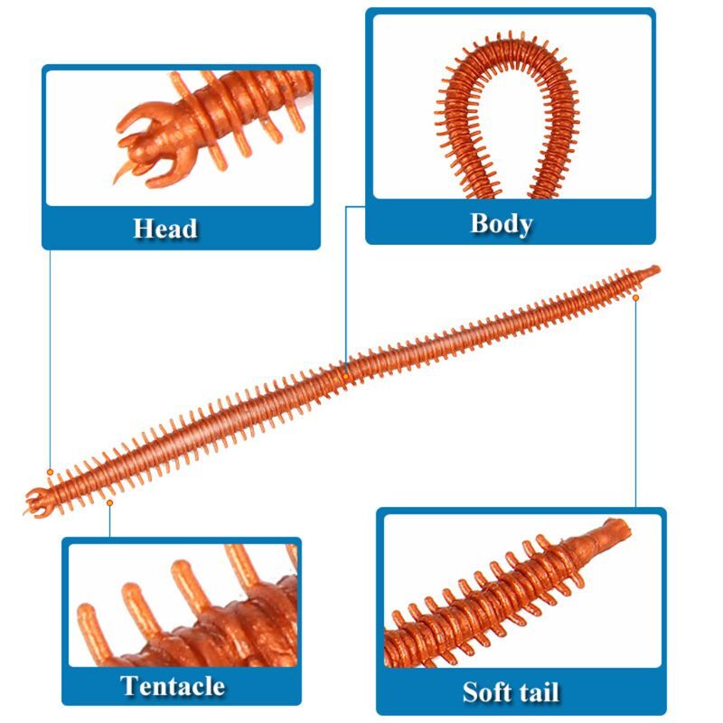 10 Pcs/bag Bionic Artificial Sea Worms Soft Fishing Realistic Fish Sme ...