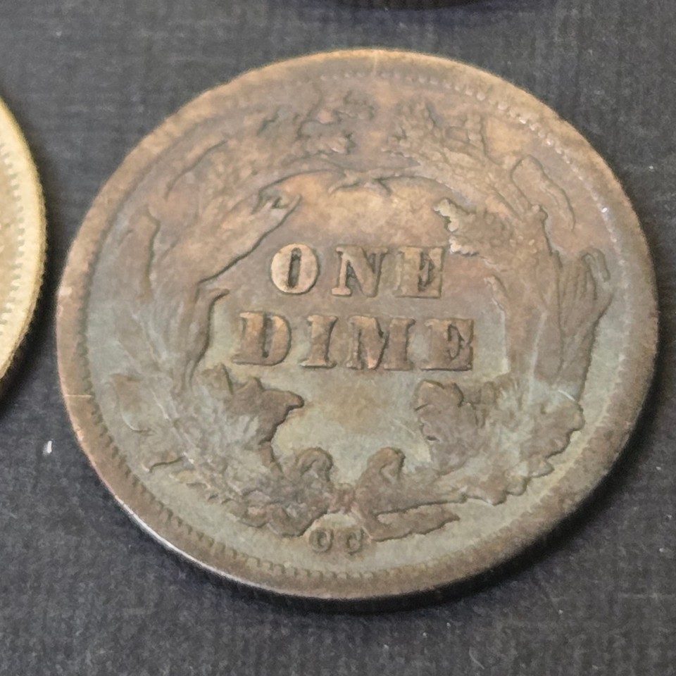 Lot #8 of 4 Seated Liberty Dimes 1876 1876-CC 1877-CC 1877-S Carson ...