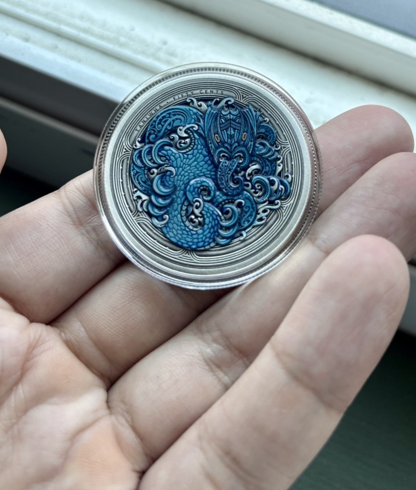 2025 New Zealand 2 oz Silver Colorized Dwelling Taniwha: Water | eBay