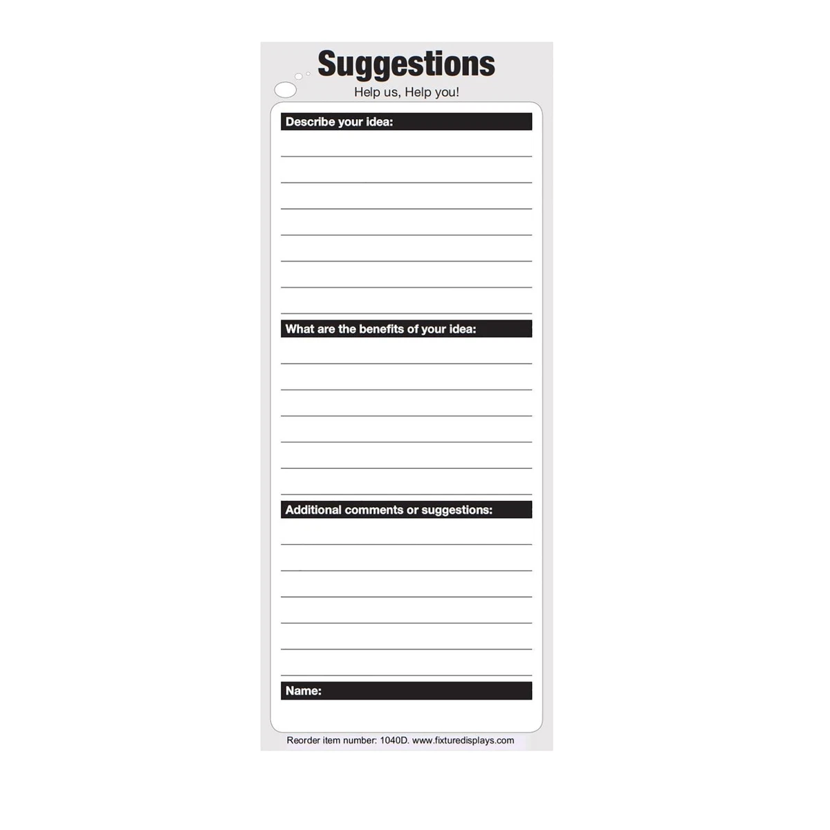 Suggestion Box Card Template